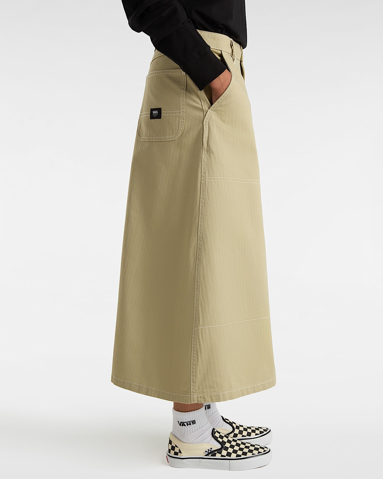 Codey Long Flare Utility Skirt in Beige| Vans SE Codey Long Flare Utility Skirt in Beige| Vans SE