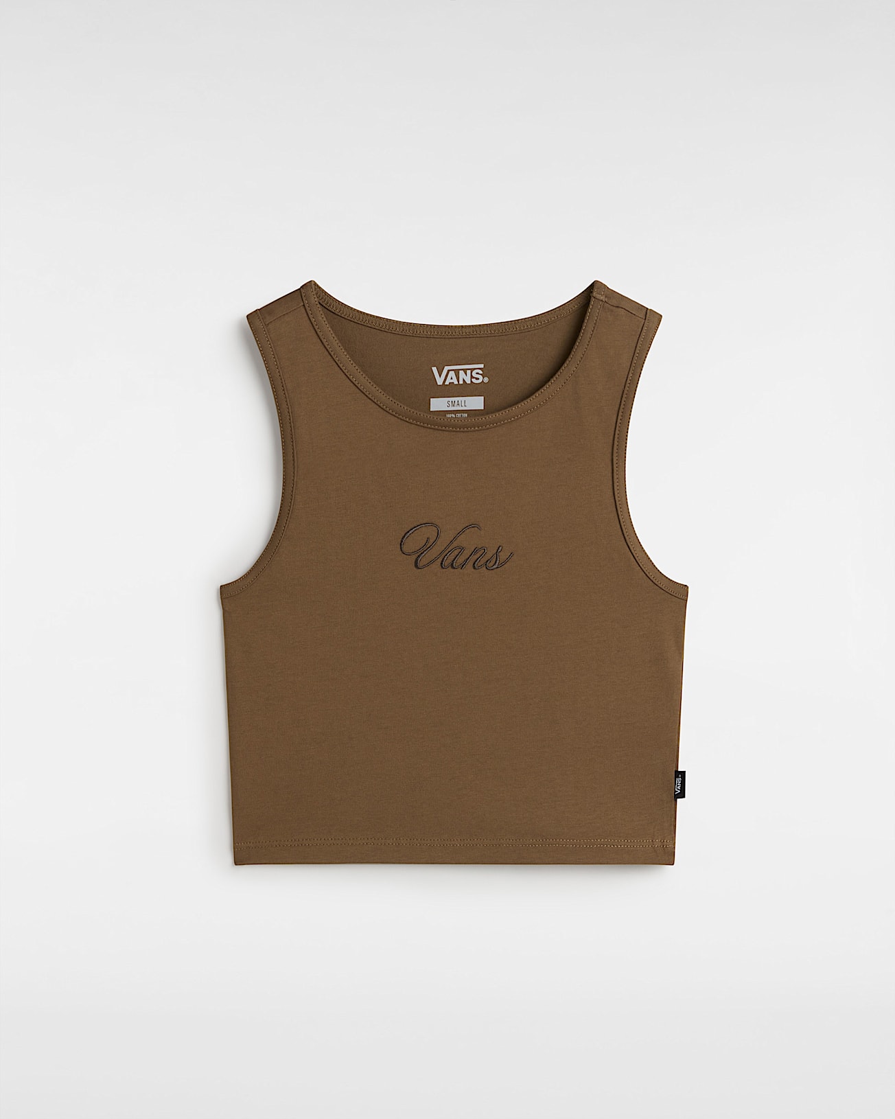 Small Staple Fitted Crop Tank in Brown| Vans UK