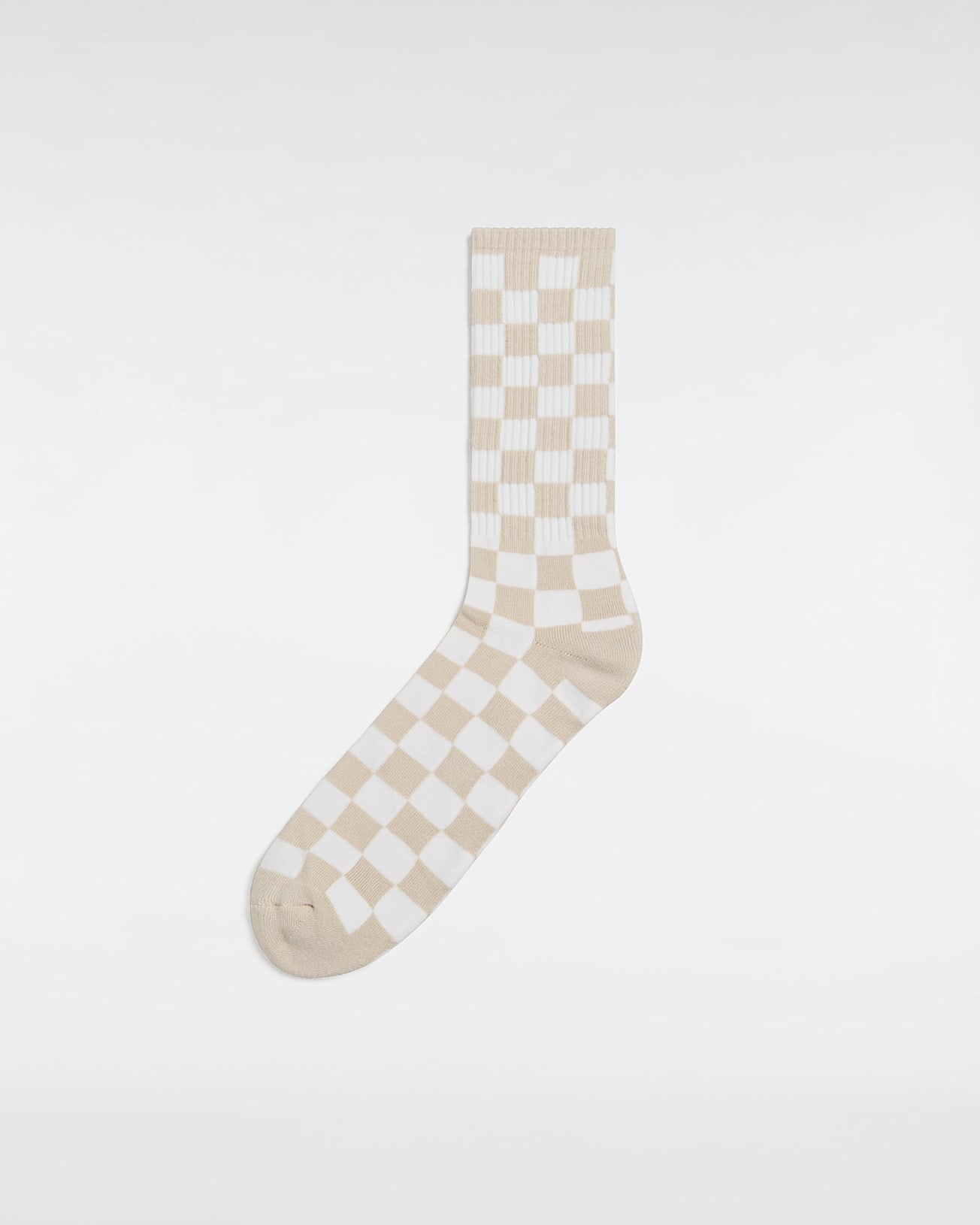 Checkerboard Crew Socks (1 Pair) in Beige| Vans IE
