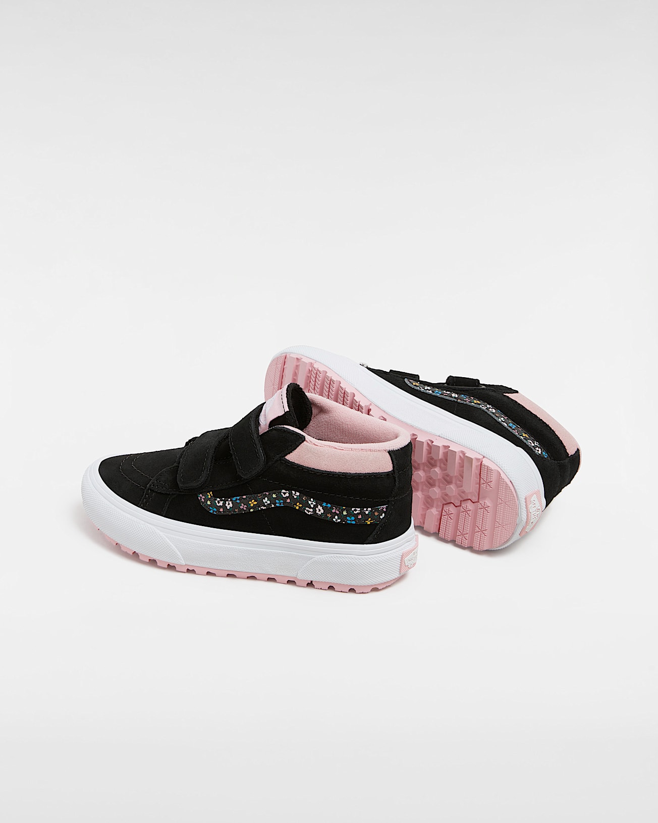 Kids MTE Sk8-Mid Reissue Hook and Loop Shoes (4-8 years) in Black$$Pink| Vans FI