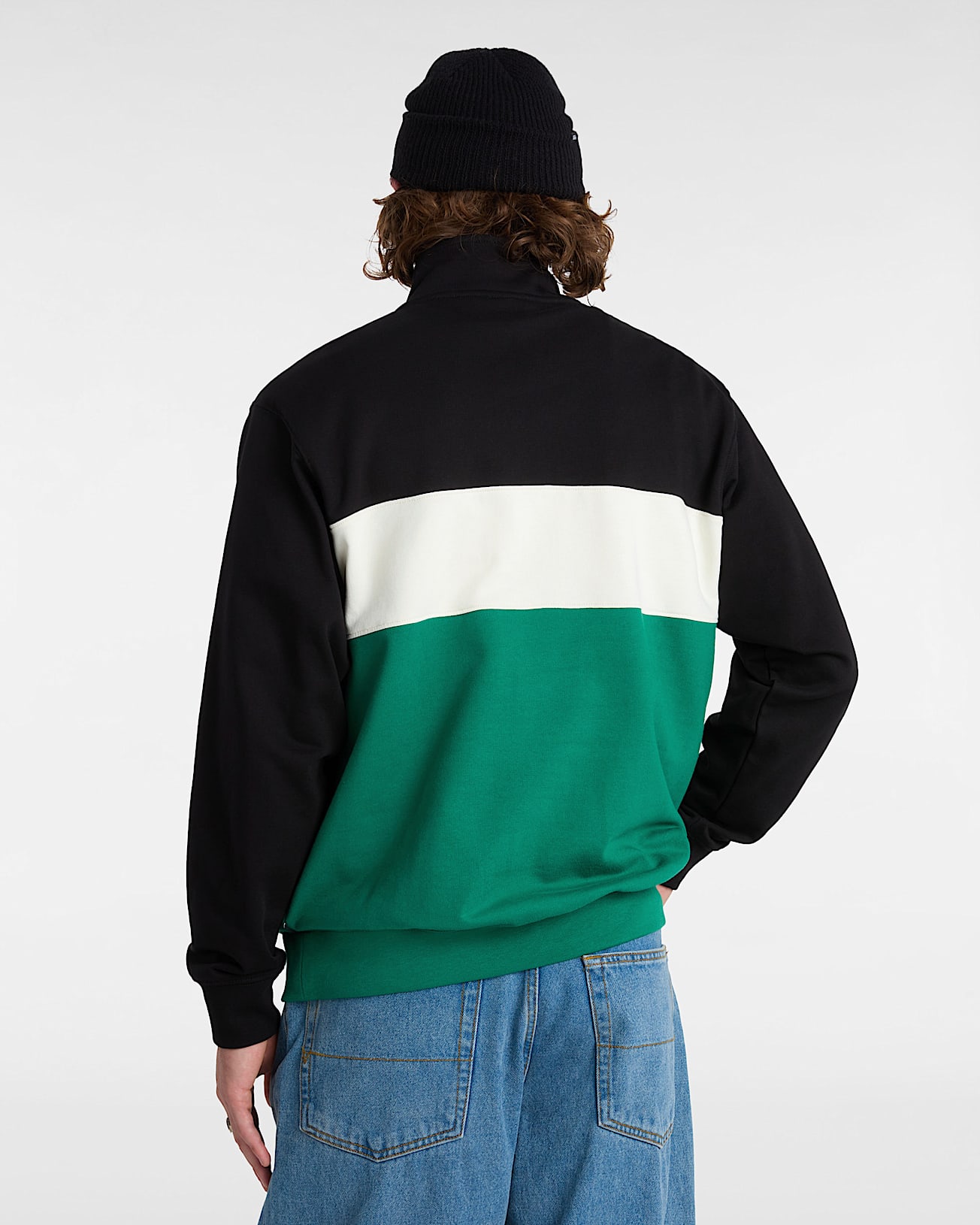 Logo Vintage Colorblock Sweatshirt in Black| Vans IE
