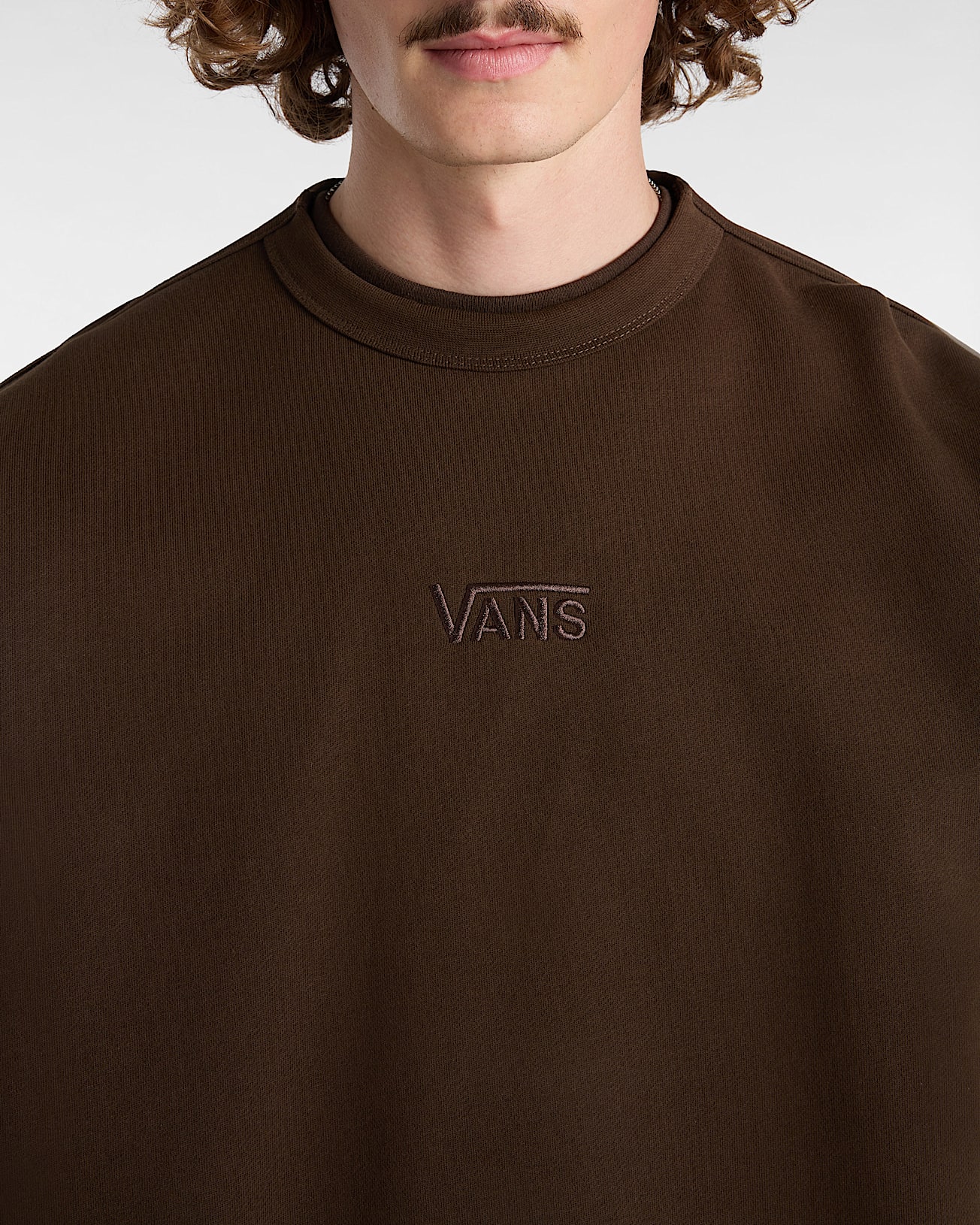 Premium Logo Crew Sweatshirt in Brown| Vans UK