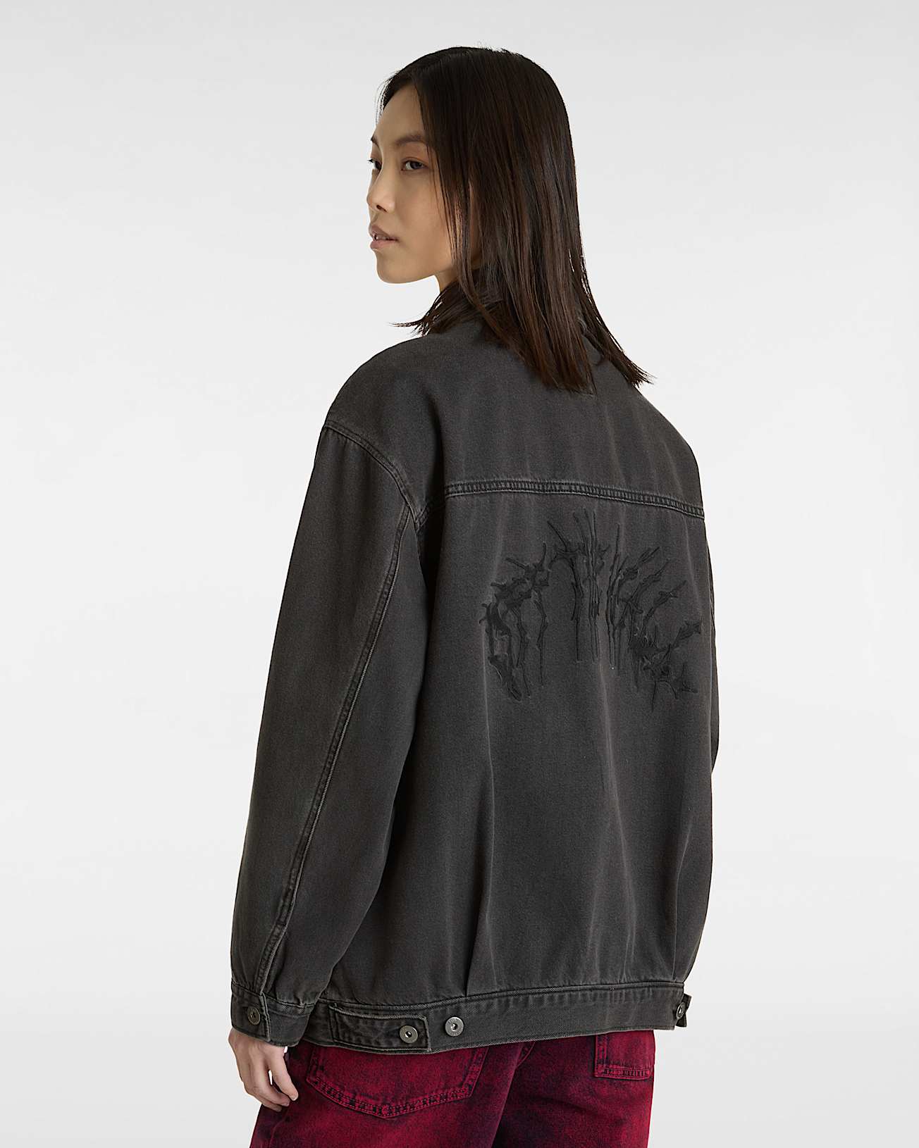 Graffiti Pitstop Denim Jacket in Black| Vans DK