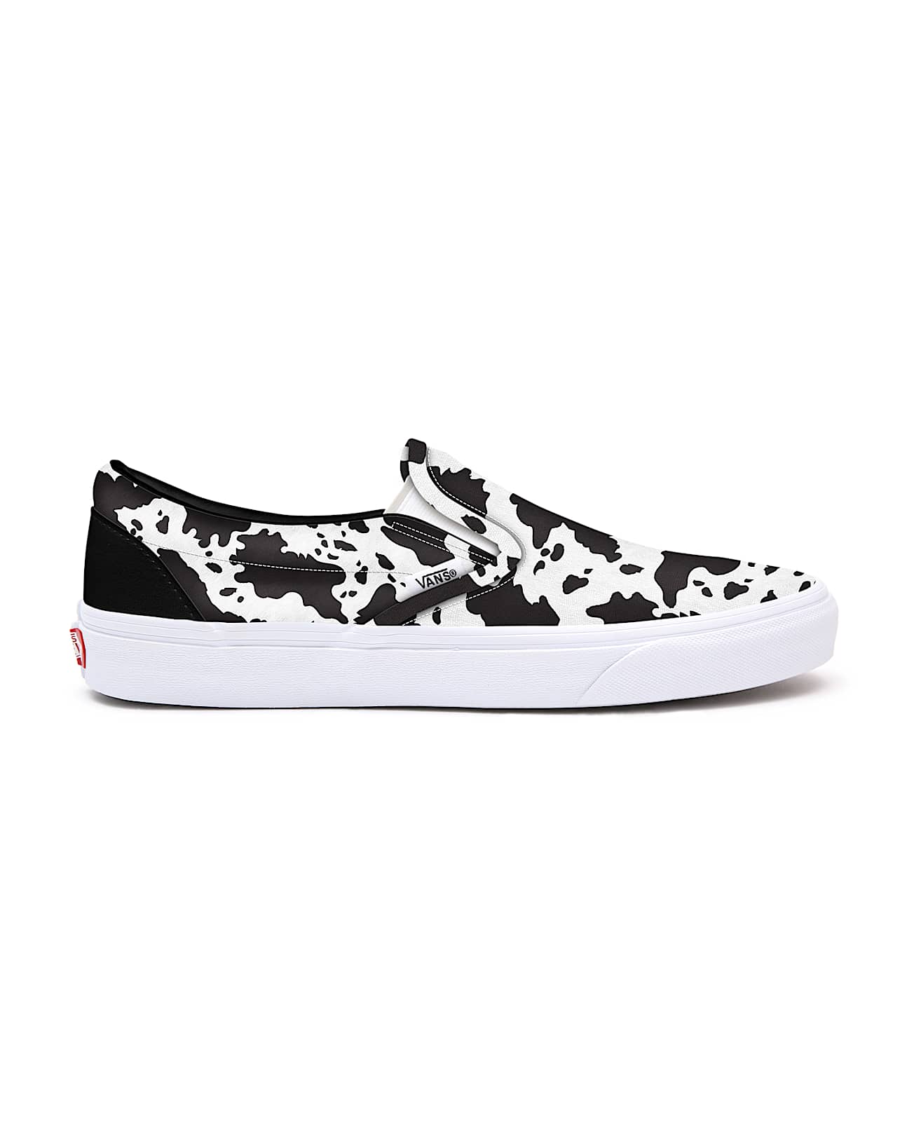 Cow Print Slip-On Platform Personnalisées en Blanc| Vans FR