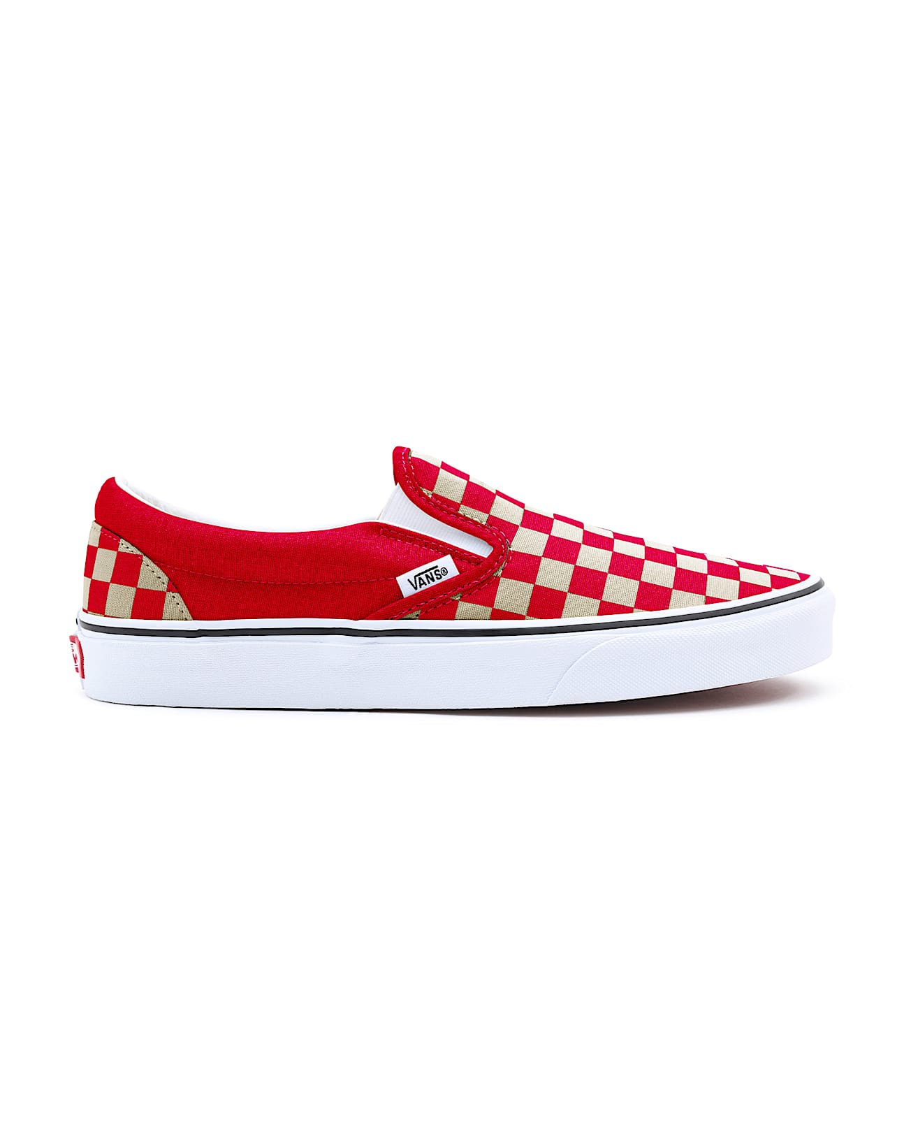 Customs Red Checkerboard Slip-On Wide Fit in Red| Vans UK