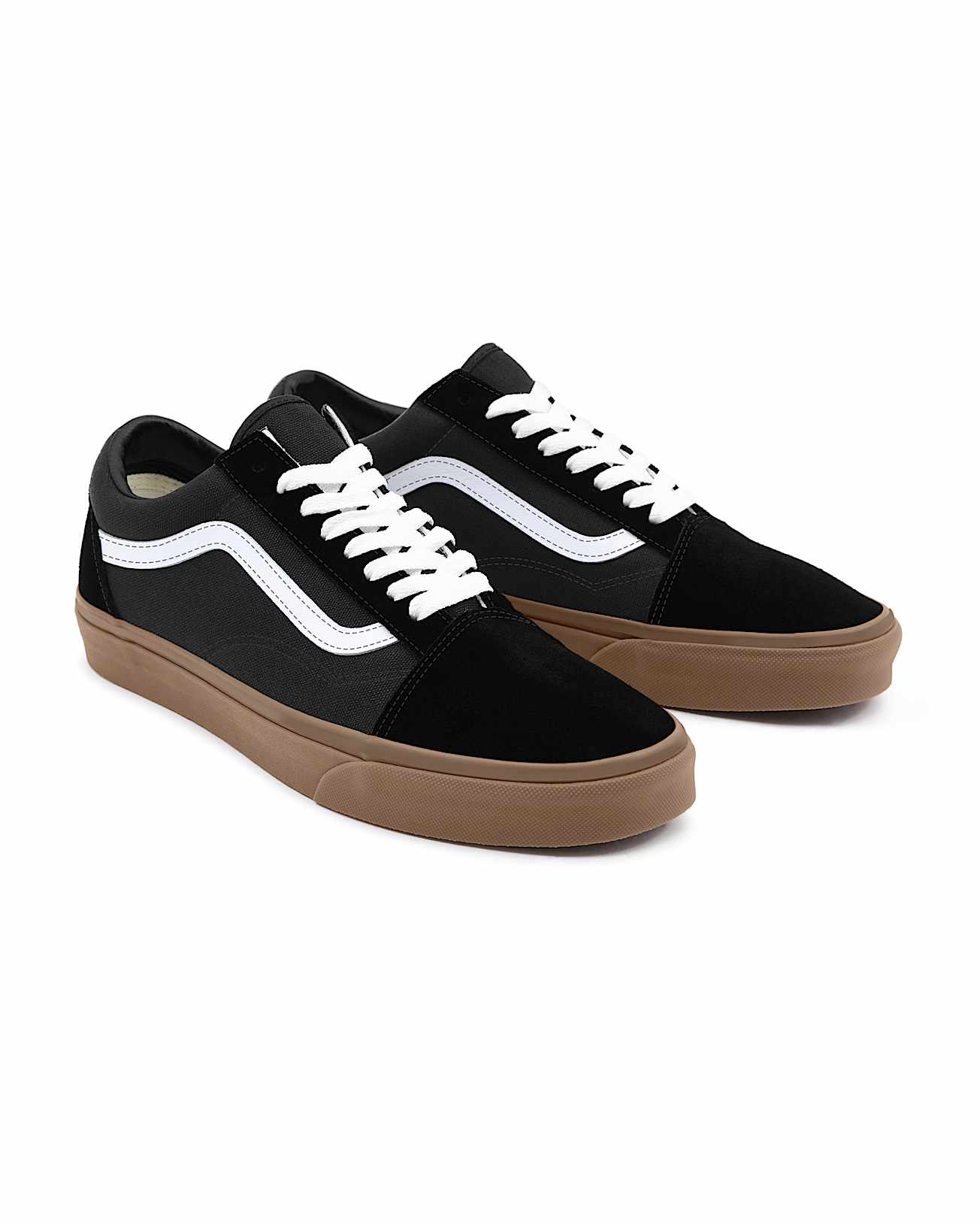 Customs Black Gum Sole Old Skool Wide Fit in Black| Vans UK