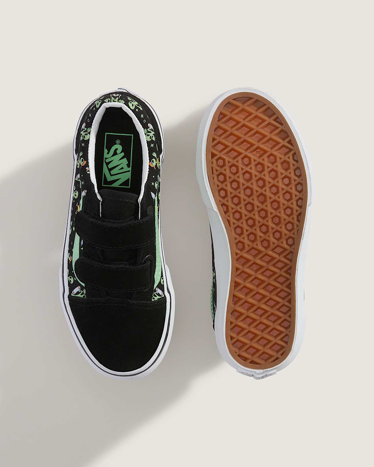Kinder Old Skool V Schuhe (4–8 Jahre) in Schwarz/Grün| Vans DE