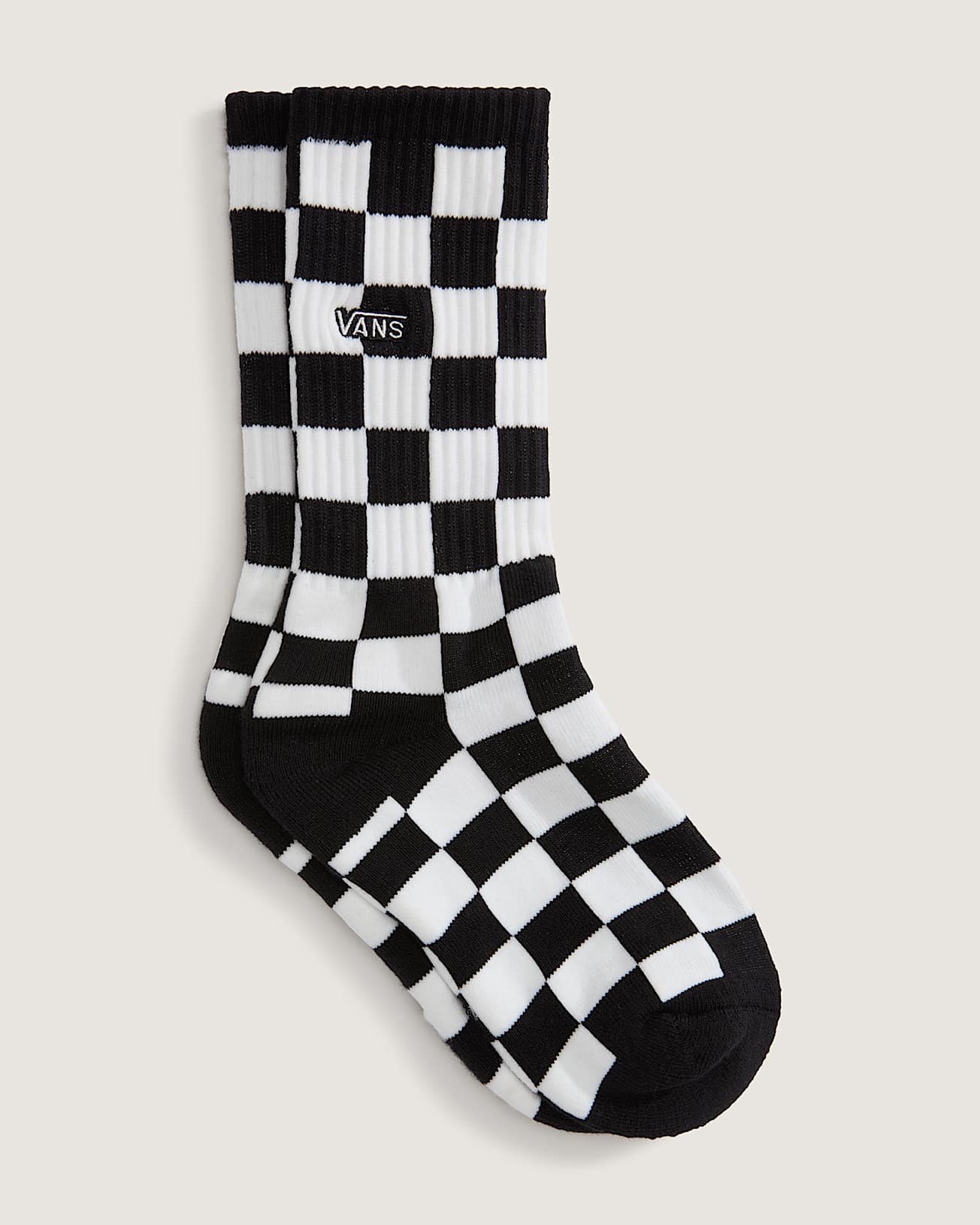 Checkerboard Crew Socks (1 Pair) in Black| Vans SE