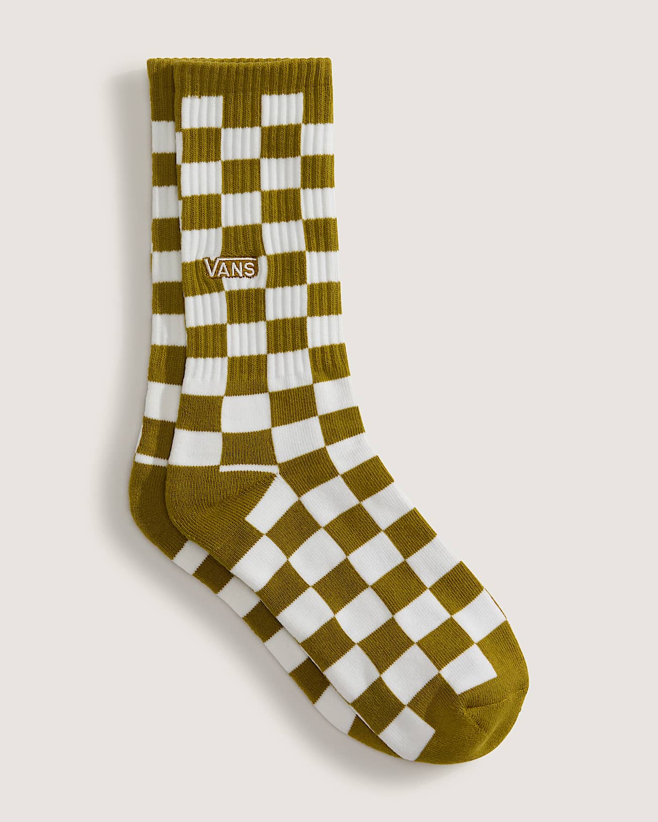 Checkerboard Crew Socks (1 Pair) in Gold| Vans IE