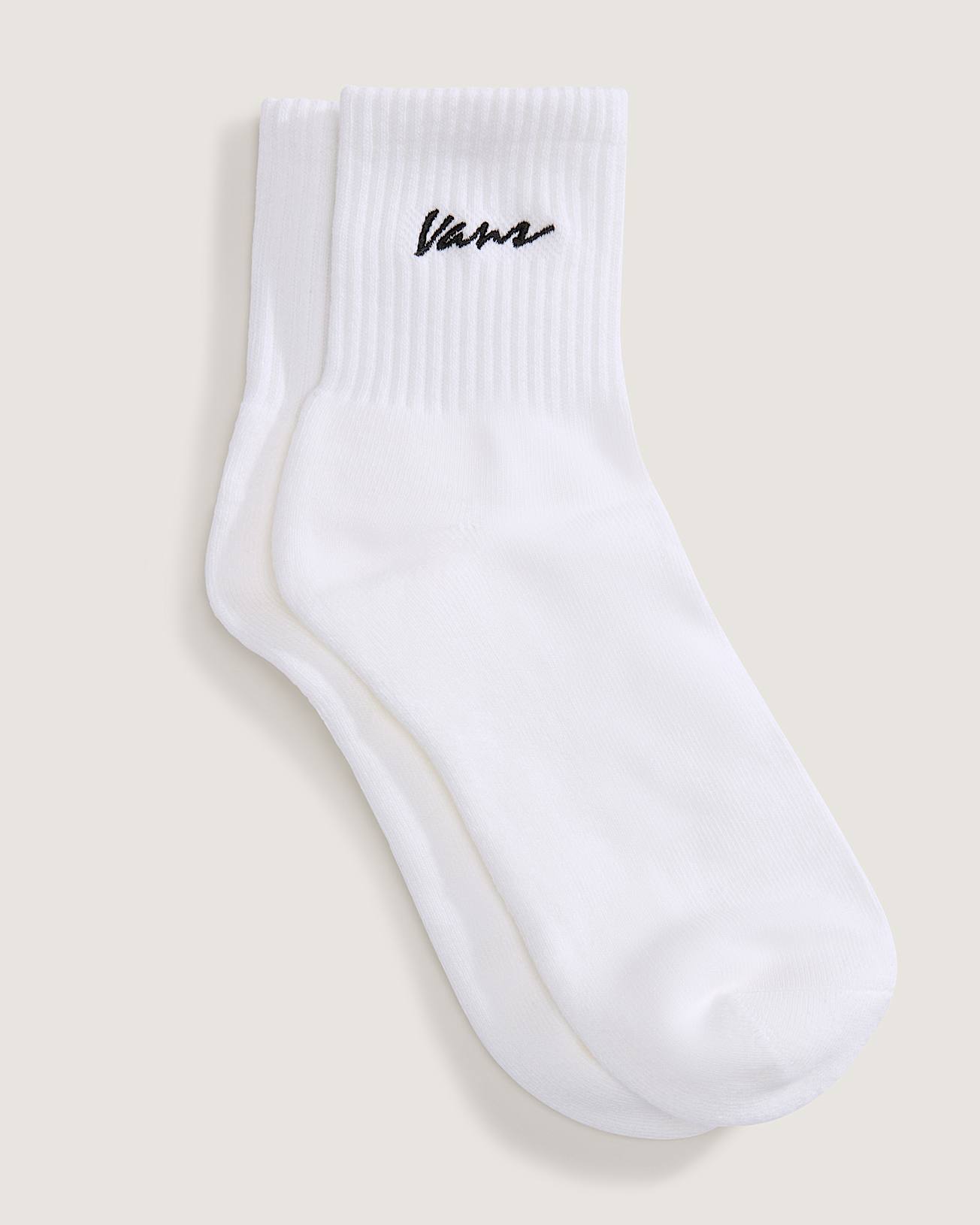Classic Script Half Crew Socks (1 Pair) in White| Vans UK