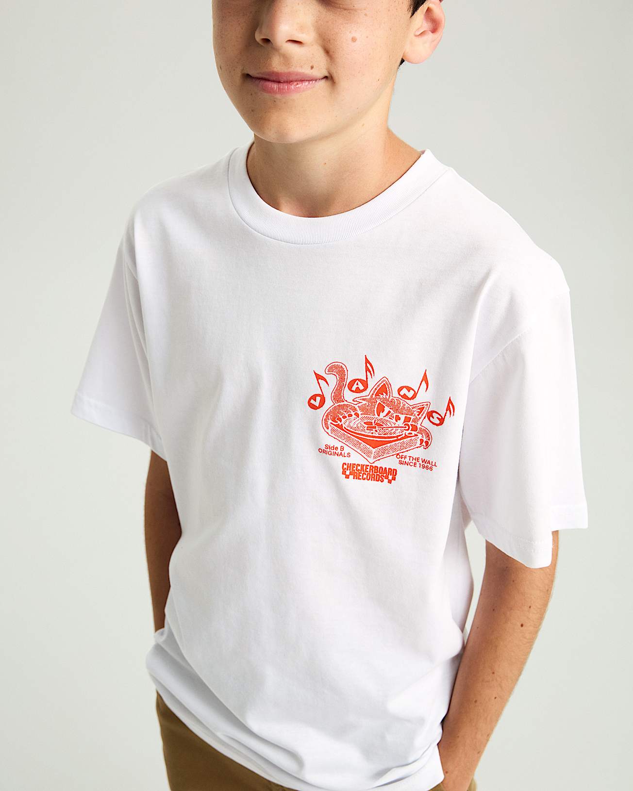 Kinder Scratched Records T-Shirt (8-14 Jahre) in Weiß| Vans BE