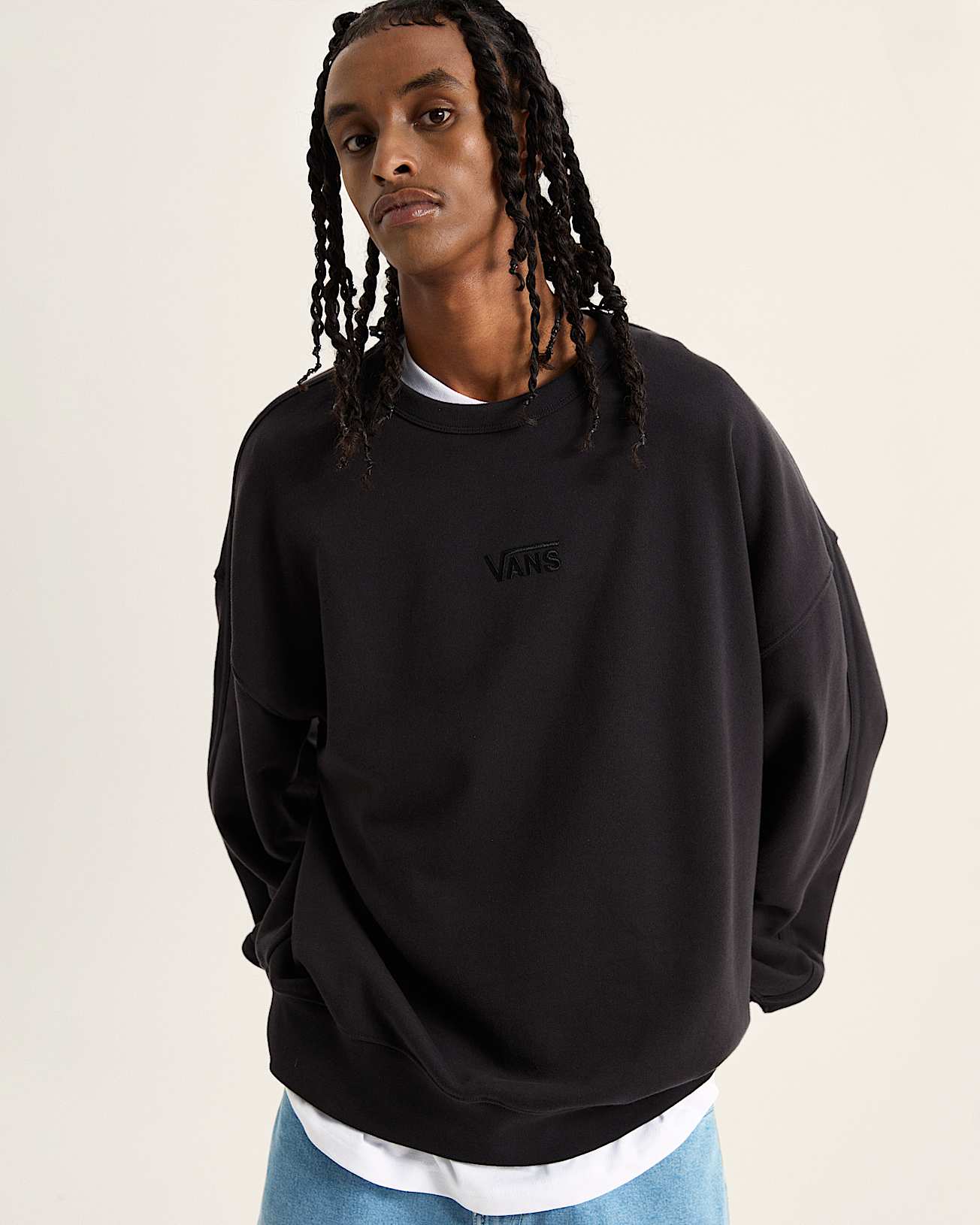 Premium Logo Crew Sweatshirt in Black| Vans UK