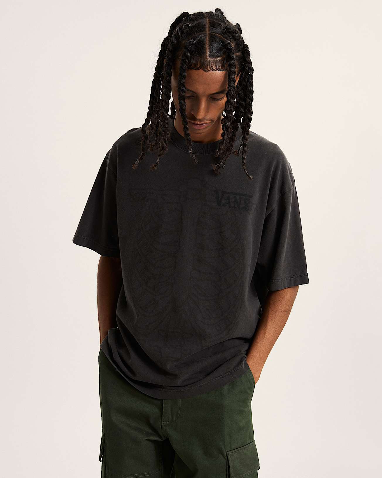 Ribcage Reversible T-Shirt in Black| Vans UK