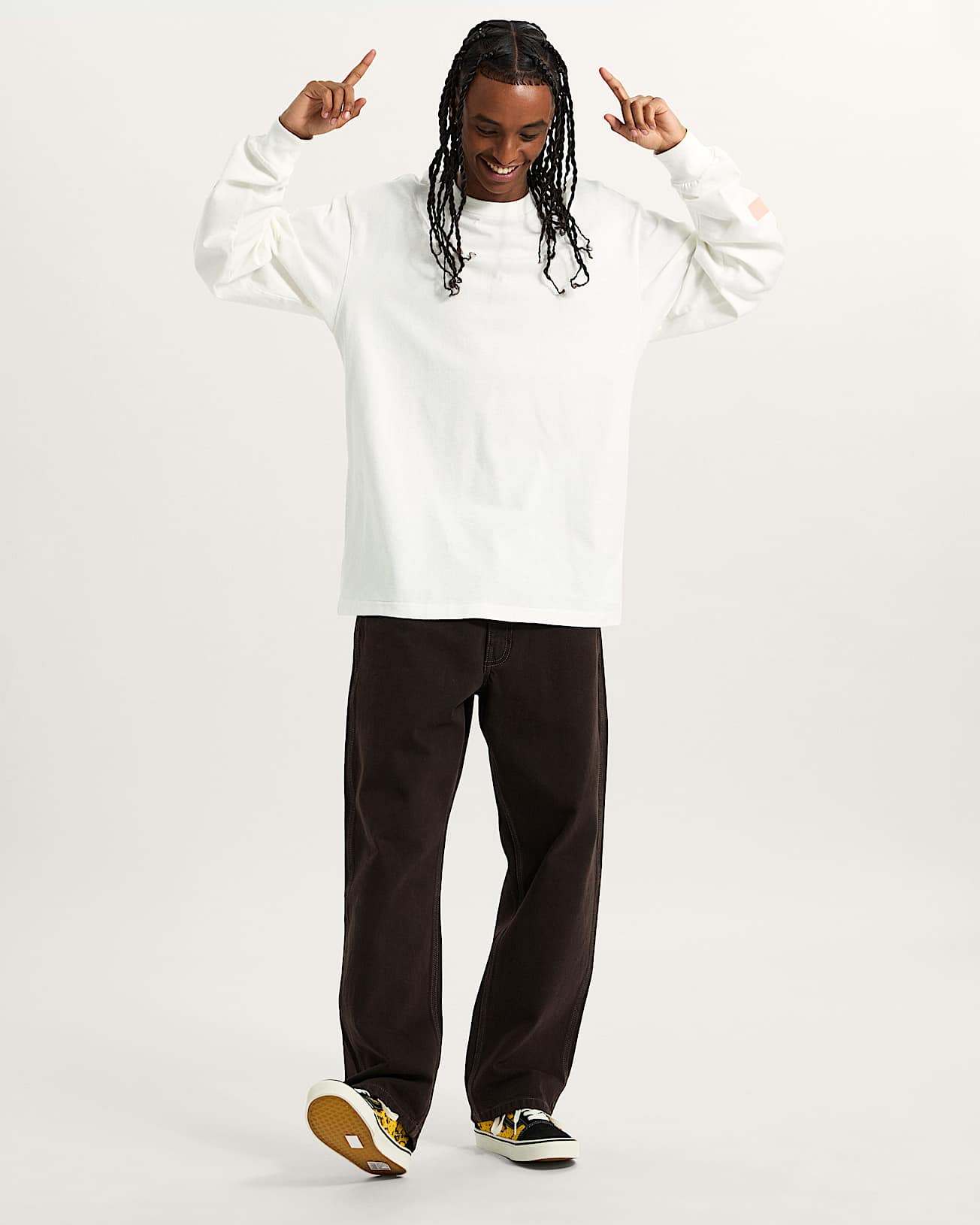 Raw Instinct Long Sleeve Polo in White| Vans CZ