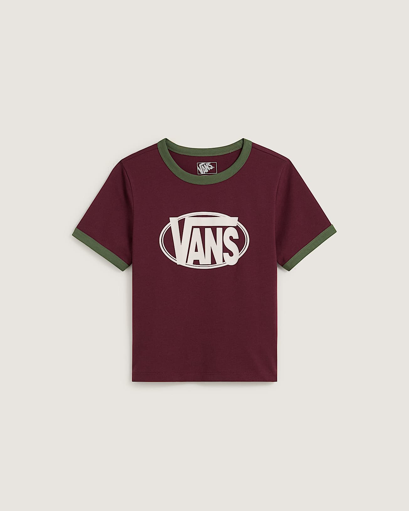 Centre Chest Logo Ringer T-Shirt in Bordeaux| Vans DE